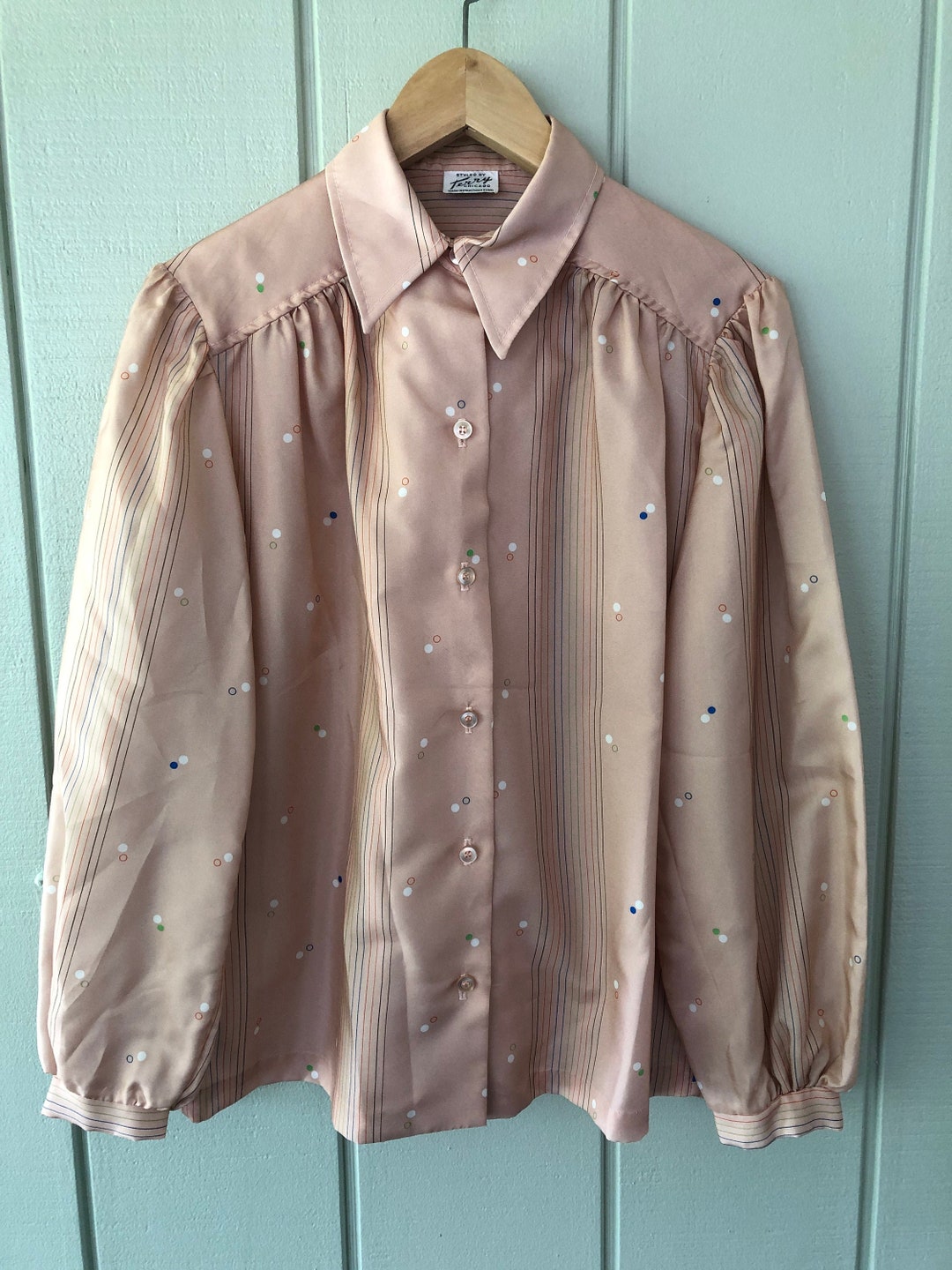 Styled by Terry Chicago 1970's Pink Blouse - Etsy