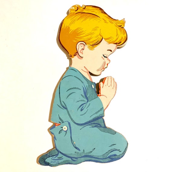 Vintage 1950s Praying Boy Wall Art From the Dolly Toy Company. | Etsy