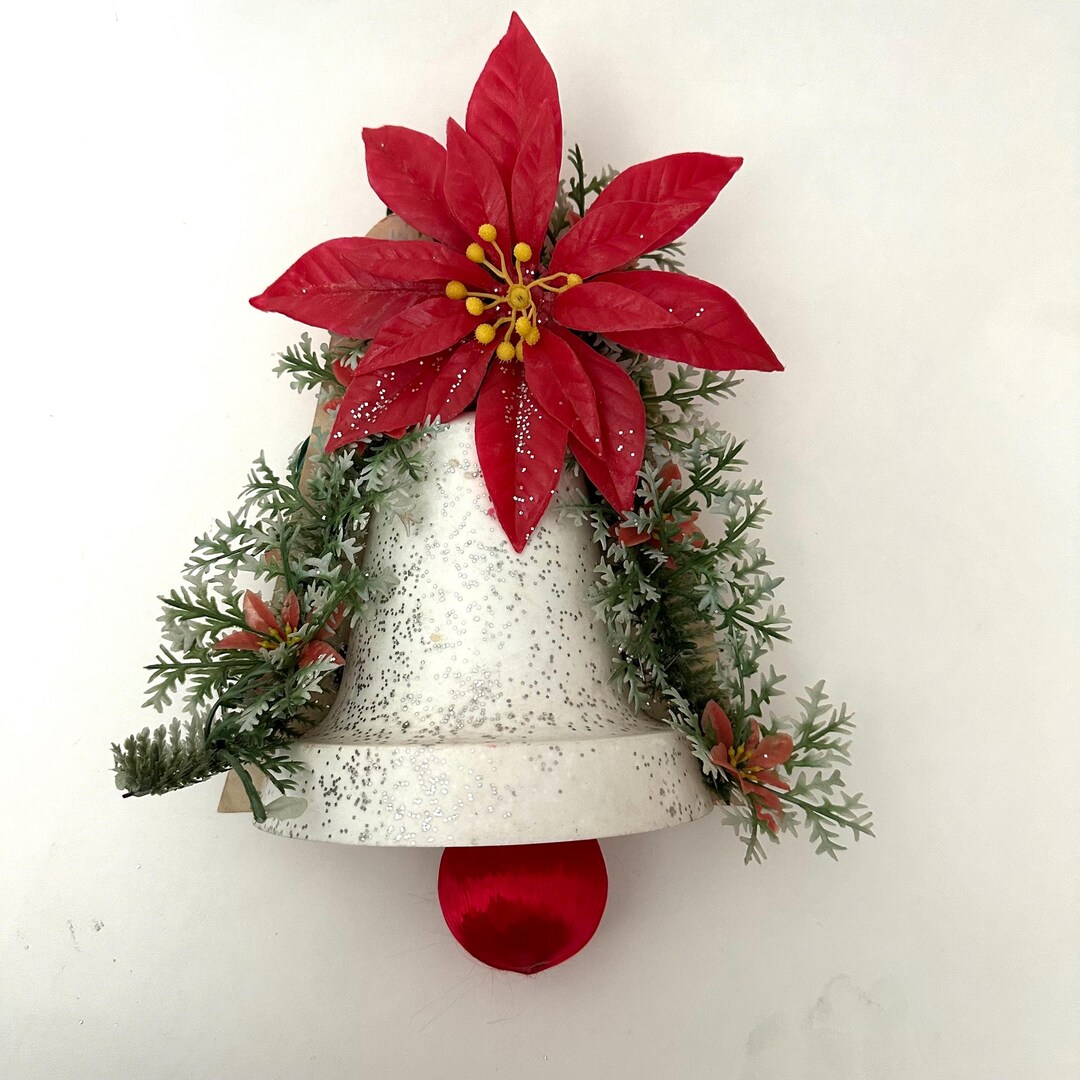 Vintage Christmas Bell Light, Plastic Bell With Satin Ornament Ringer ...