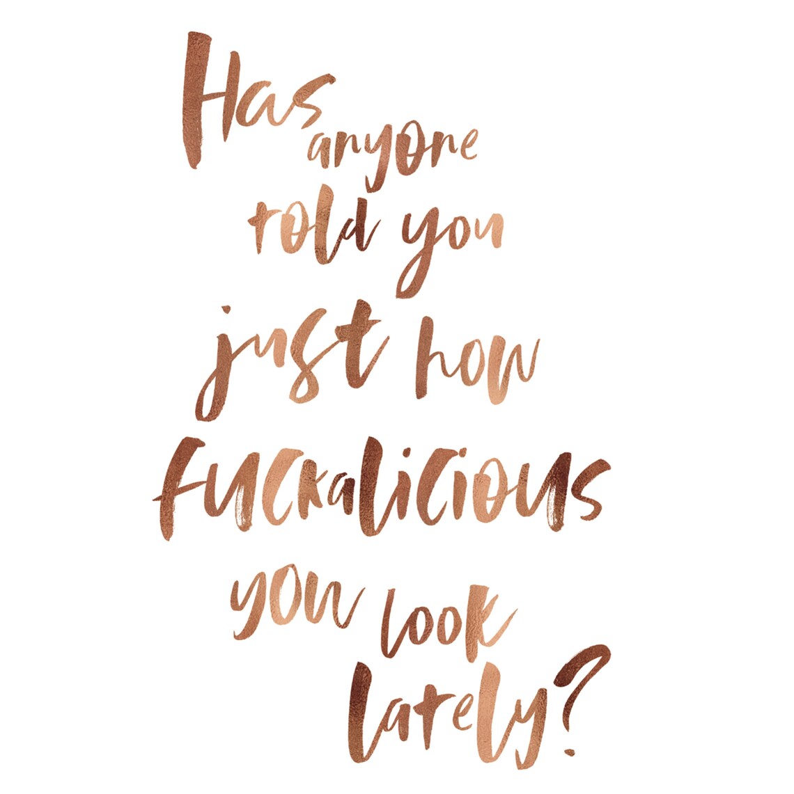 Fuckalicious Foiled Print Fckalicious Rose Gold Foil Etsy