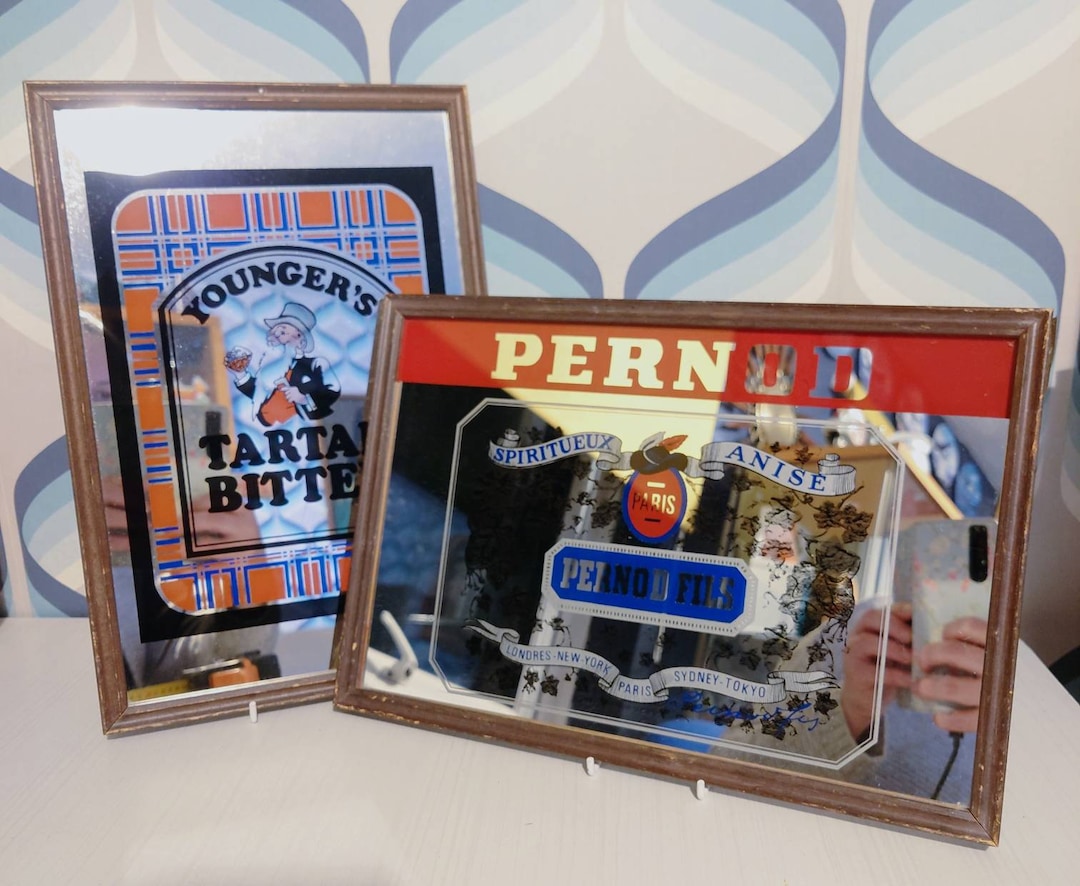 Vintage Antique Pub Advertising Mirrors. Pernod and Son. - Etsy UK