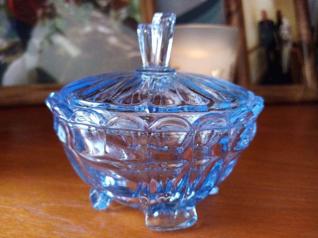 Scarce gorgeous blue Reich glass Czech art deco trinket dish | Etsy