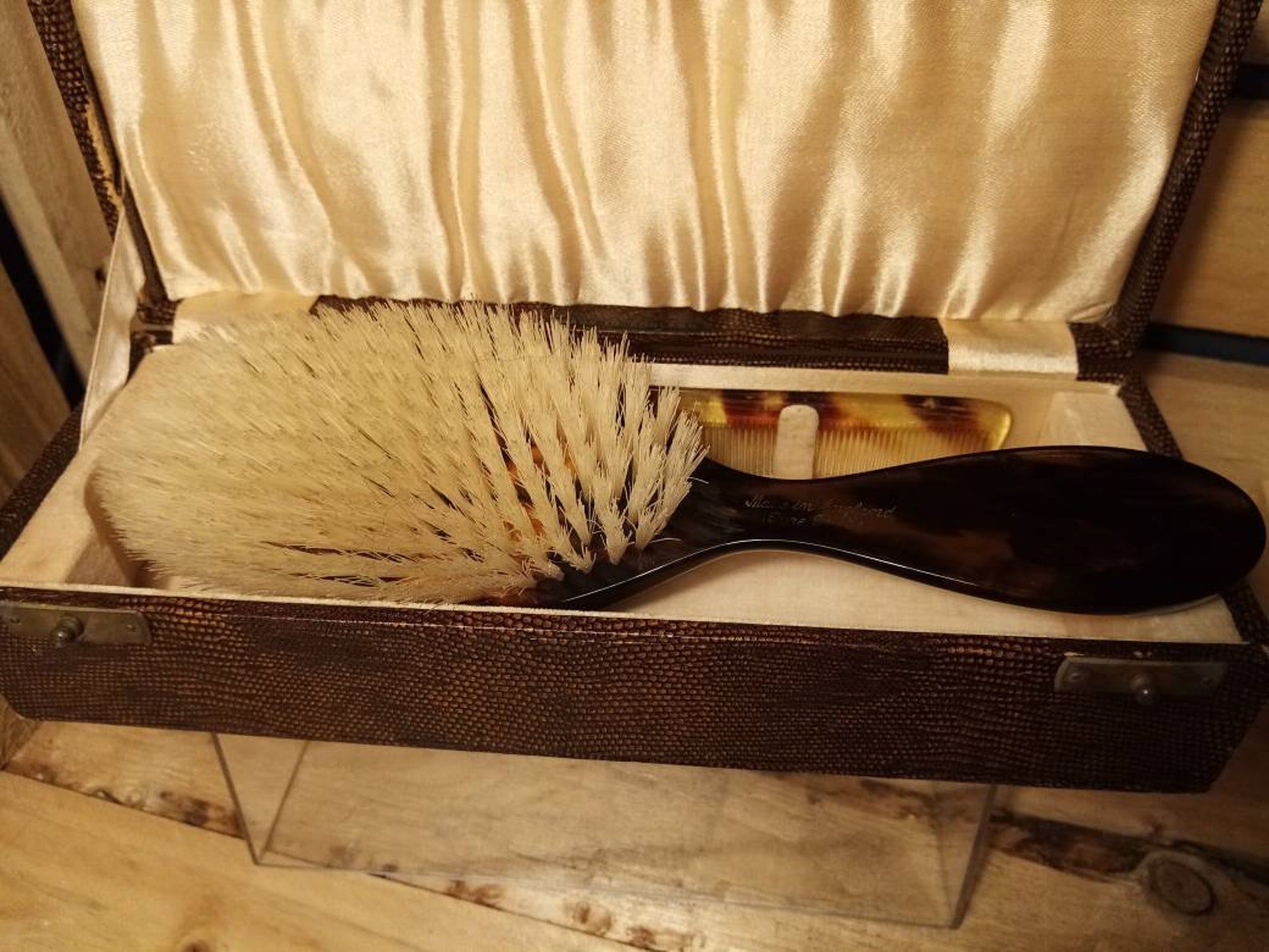 Vintage Celluloid Plastic Faux Tortoise Shell Brush & Comb. - Etsy UK
