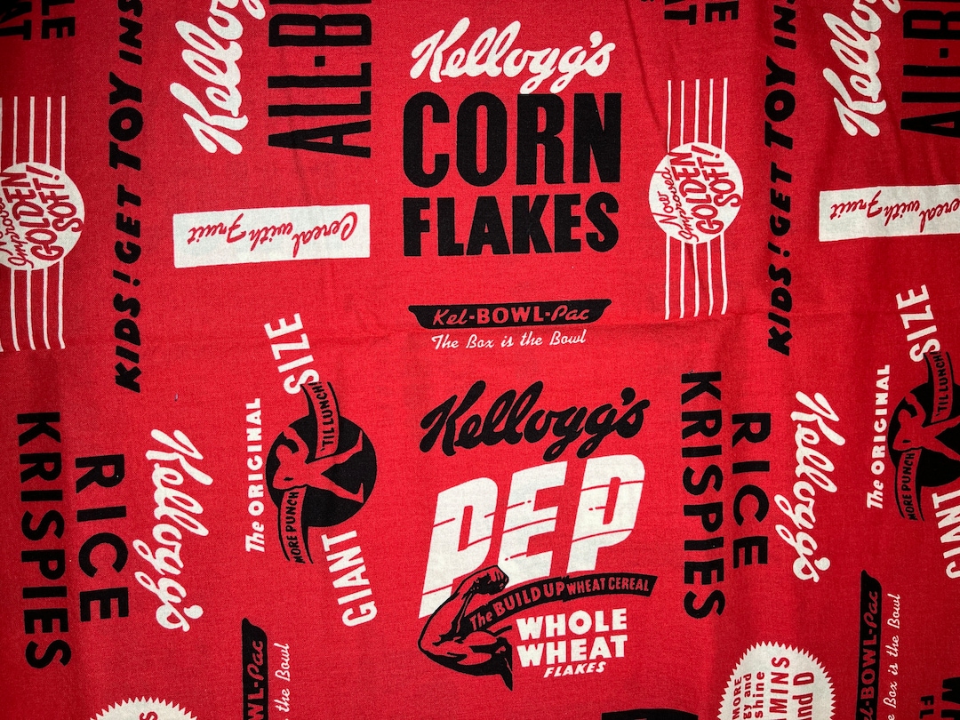 Kellogg's Cereal Slogans in Red 1 1/4 Yard | Springs Creative ...