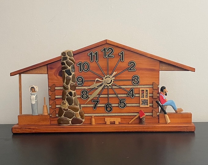 Bob Bolduc Hillbilly Heaven Log Cabin in the Mountains Wooden Clock - Etsy