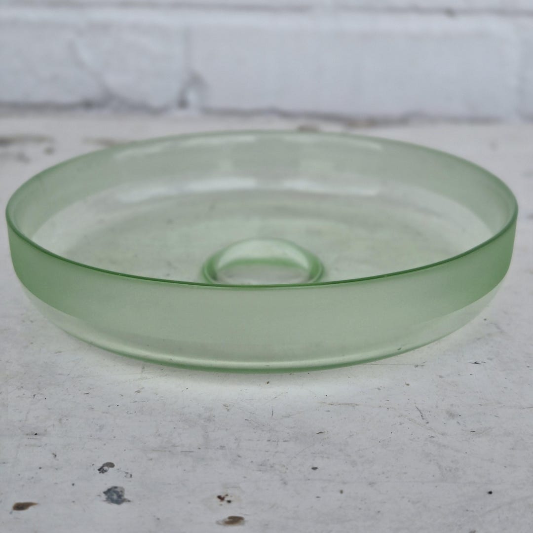 7" Uranium Glass Candy Dish - Etsy