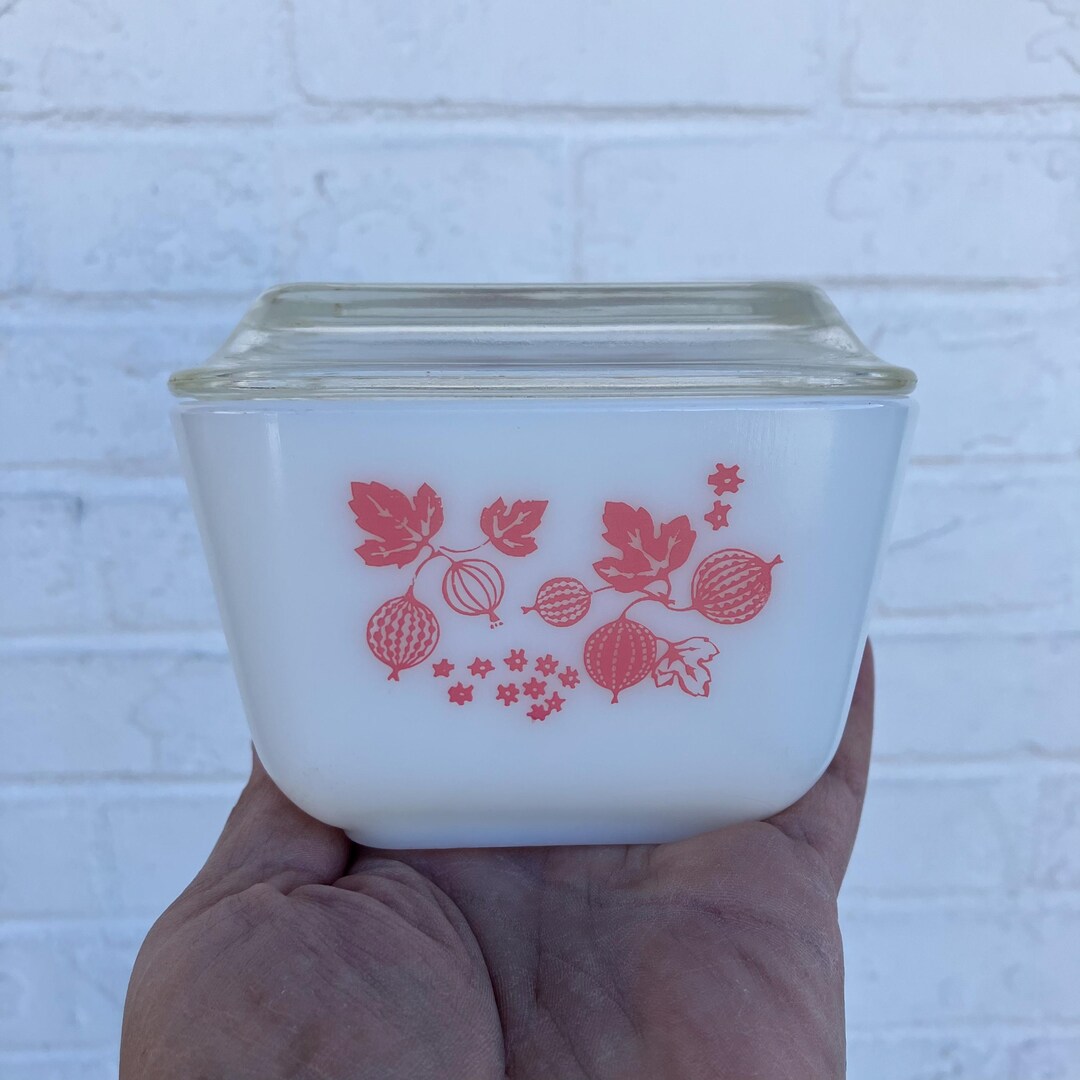 1950s Pyrex Pink Gooseberry Mini Fridge Dish With Lid Great Condition ...