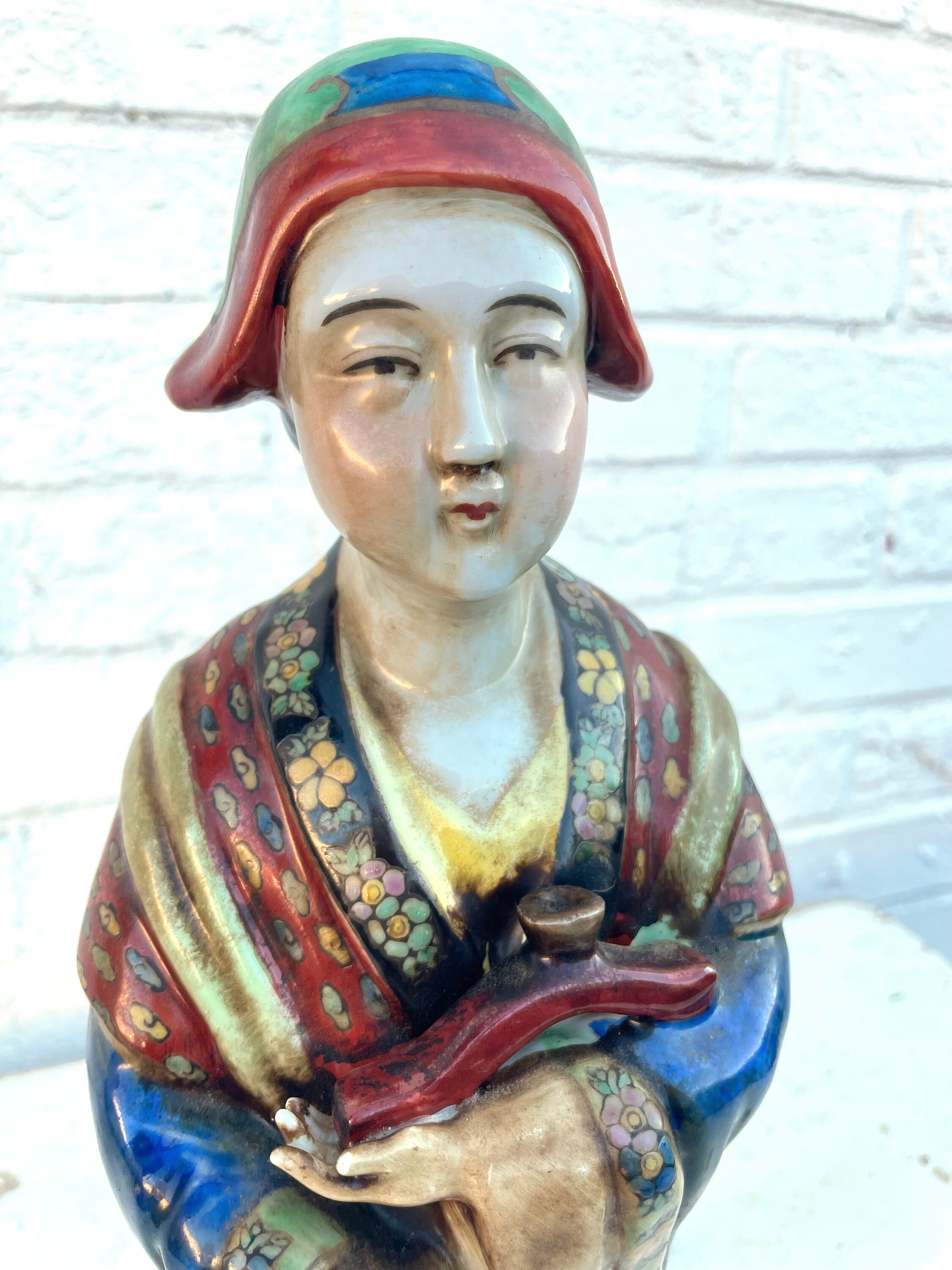 Pair Antique Emperor & Empress Figure Figurine Statue Hand Painted - Etsy