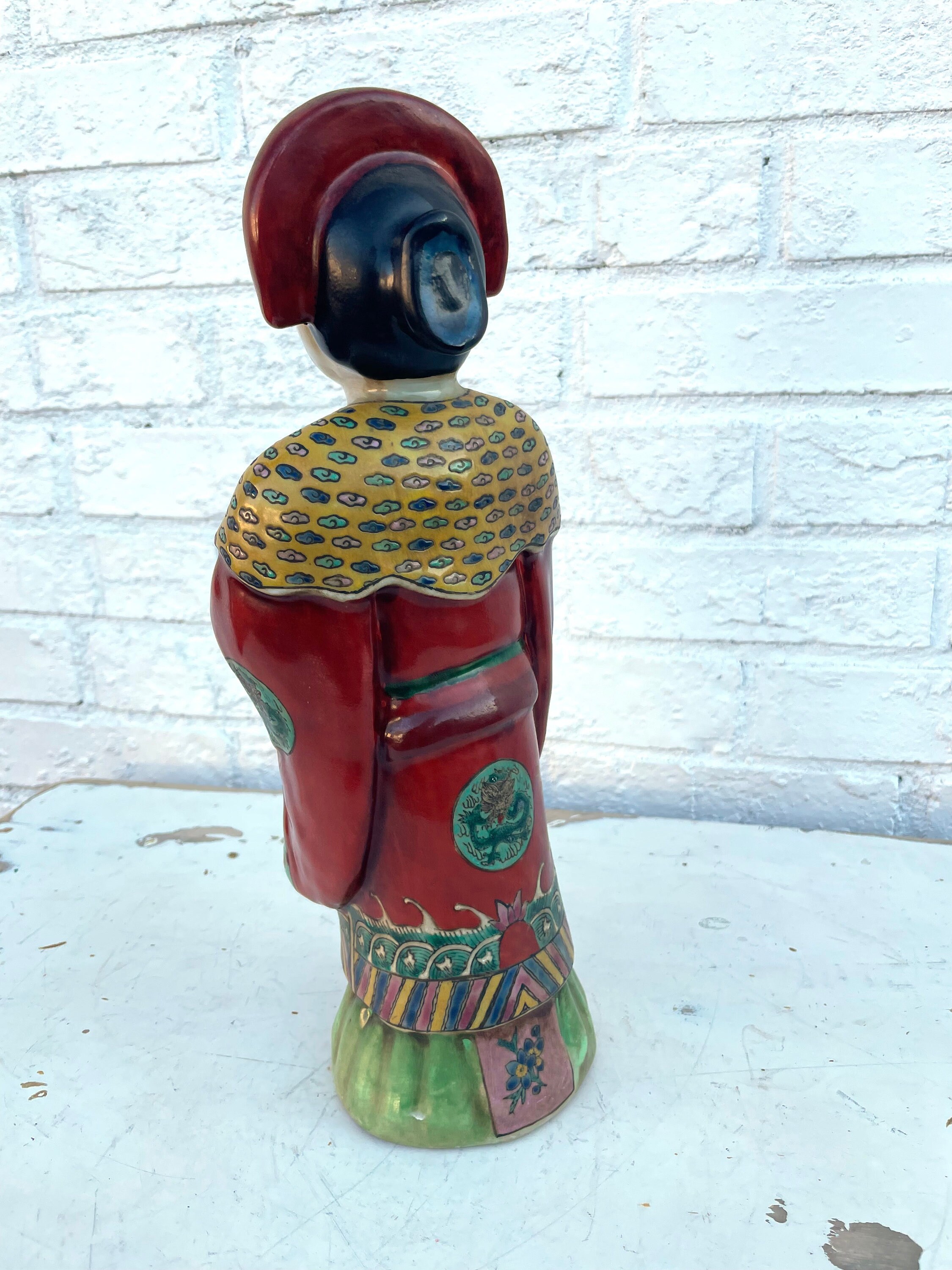 Pair Antique Emperor & Empress Figure Figurine Statue Hand Painted - Etsy