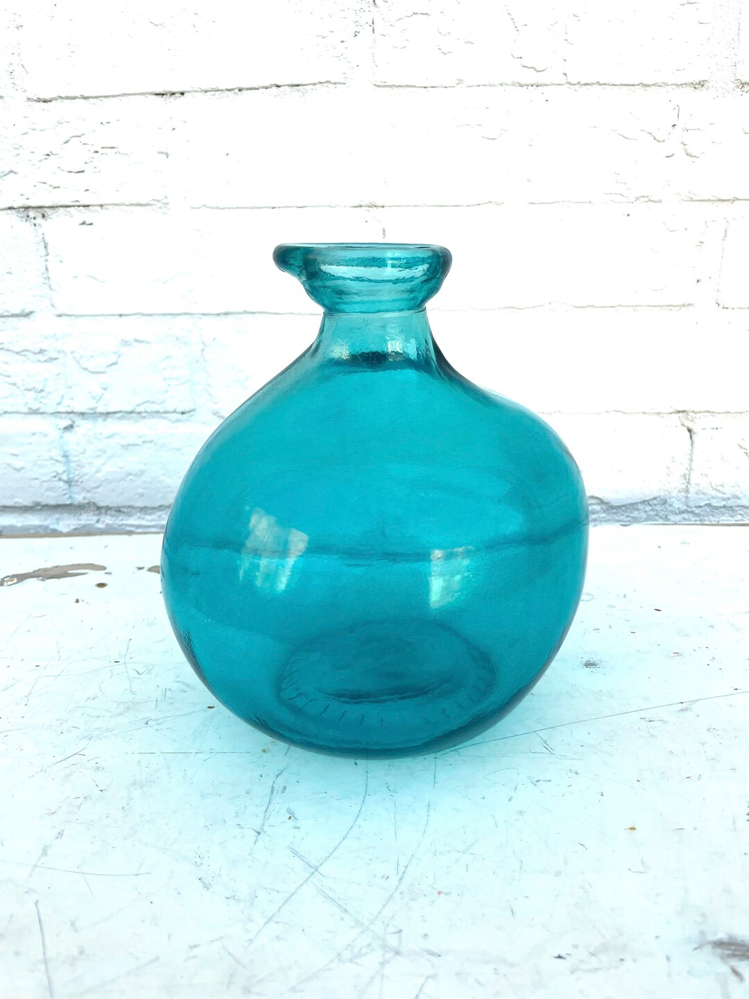 Blue Recycled Glass Vase - Etsy