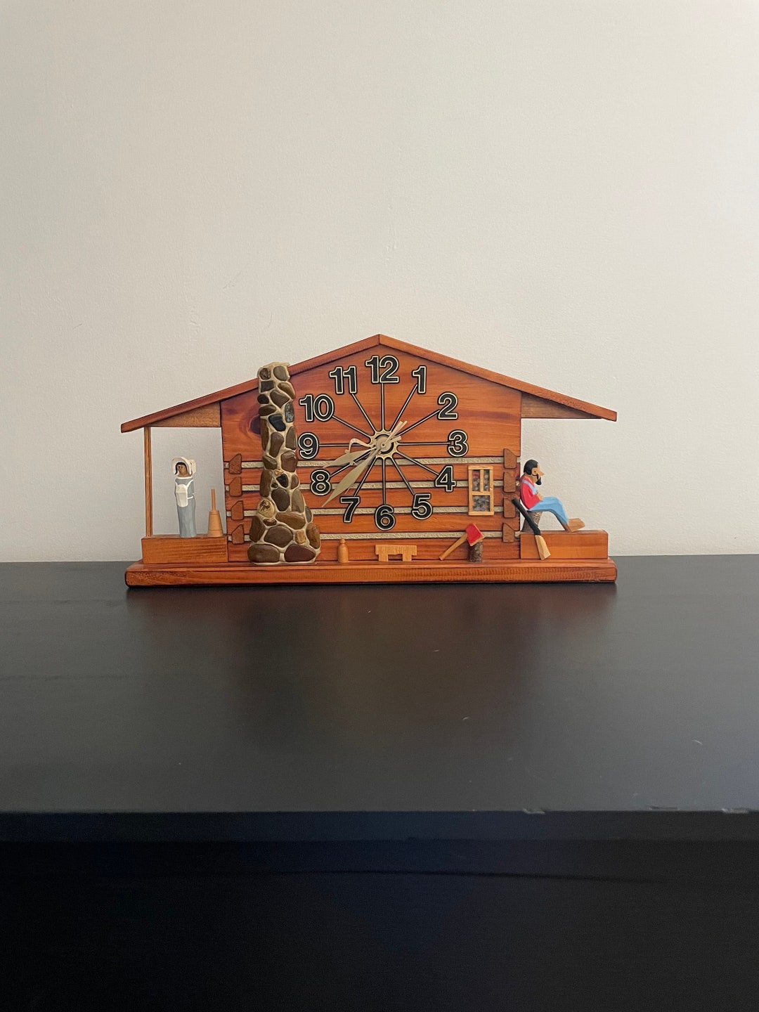 Bob Bolduc Hillbilly Heaven Log Cabin in the Mountains Wooden Clock - Etsy
