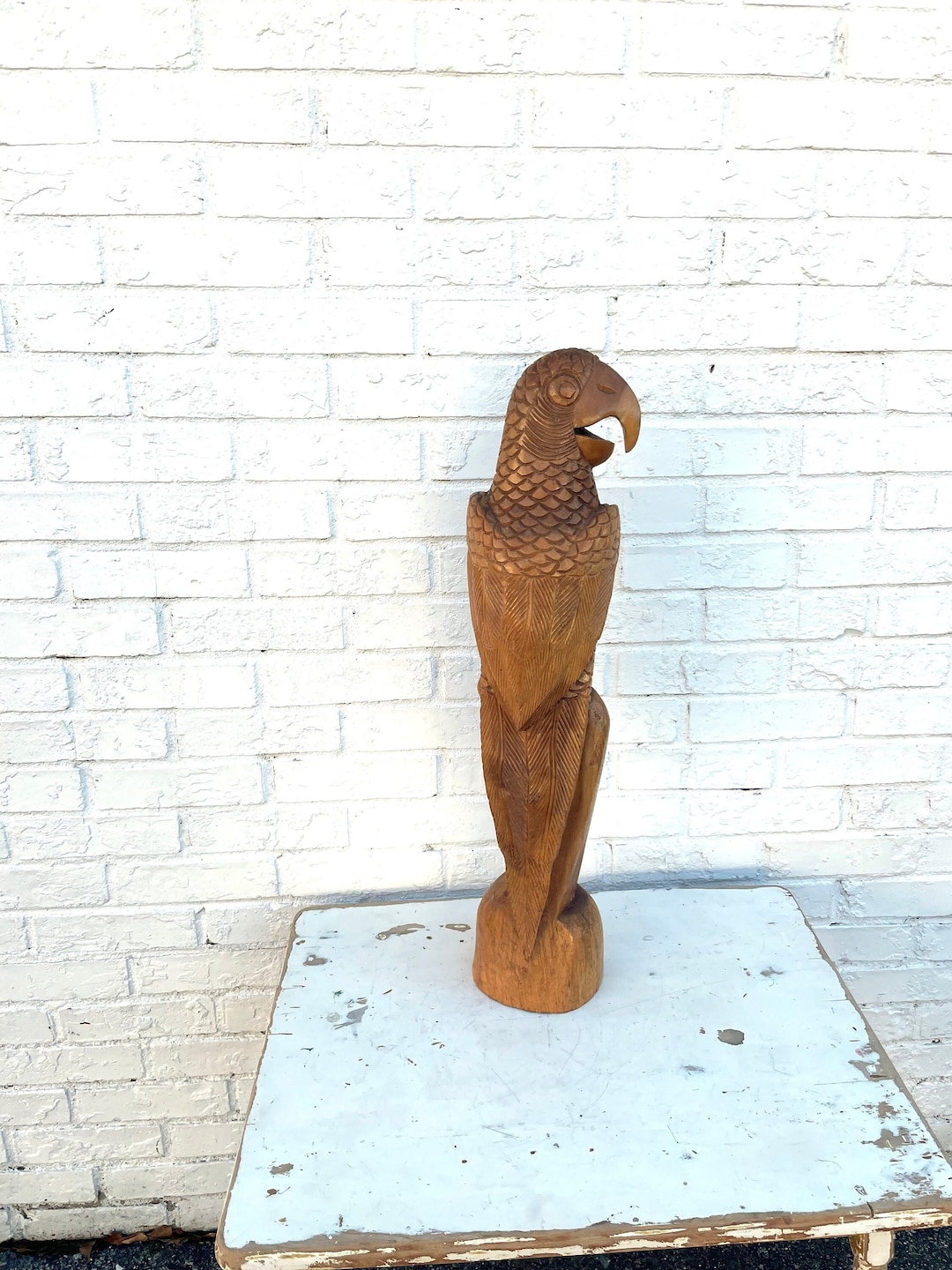 Carved Wooden Parrot - Etsy