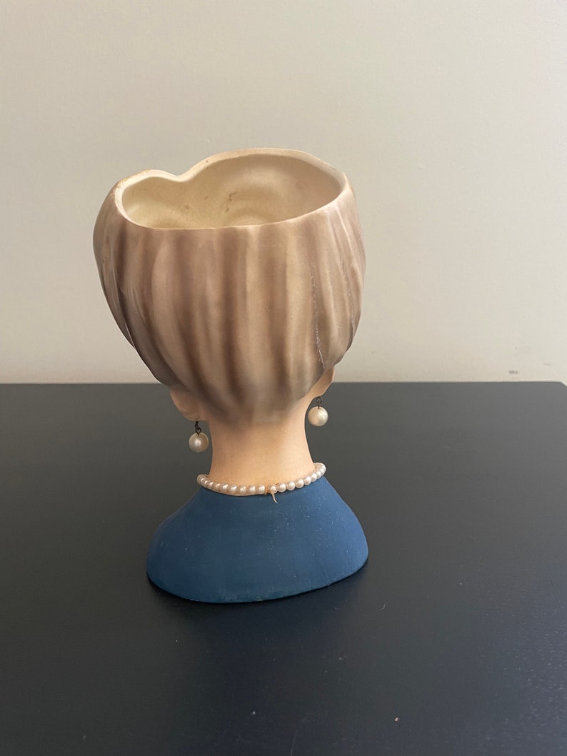 Relpo K1633 Lady Head Vase Blue Dress - Etsy