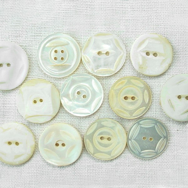 Carved Mother of Pearl Buttons - Etsy