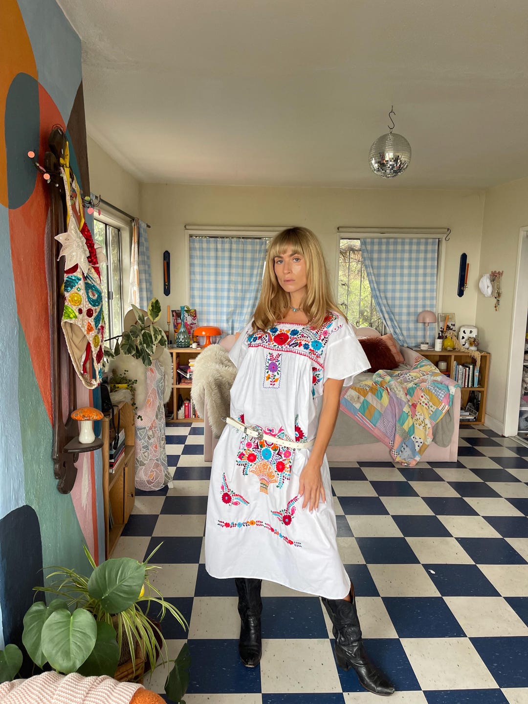 Hand Embroidered Mexican Cotton Mumu - Etsy