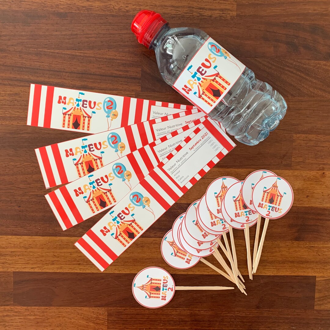 Birthday Kit Personalized Dragee Labels / Water Bottle Packaging / Cake ...