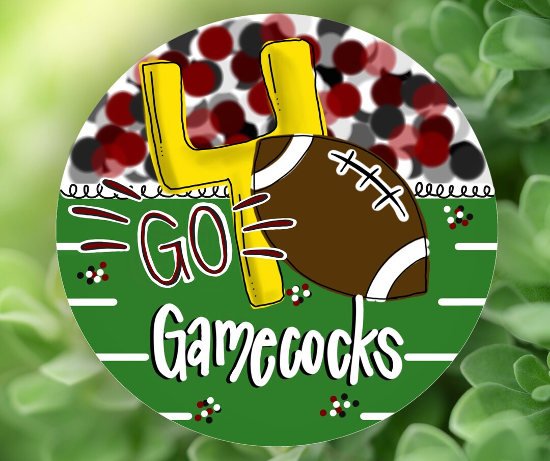 Football Large Wooden Front Door Hanger Sign - Gamecocks Custom, Any ...