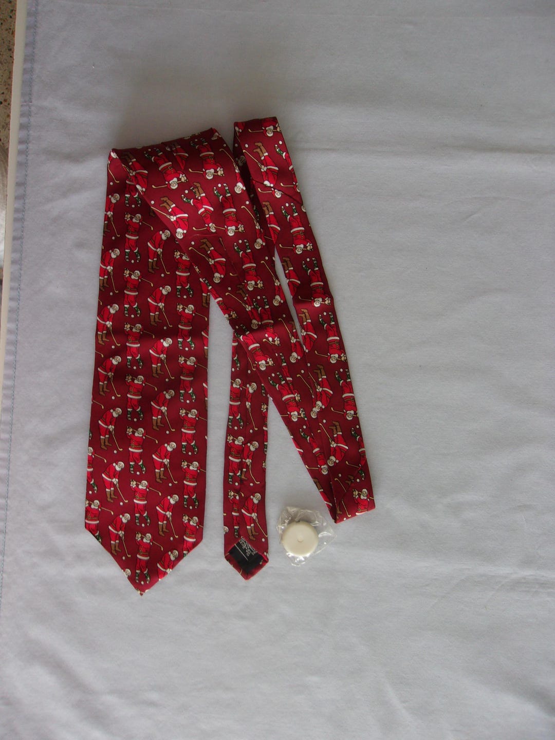 Holiday Traditions-hallmark Christmas Silk Necktie Santa Golfing - Etsy