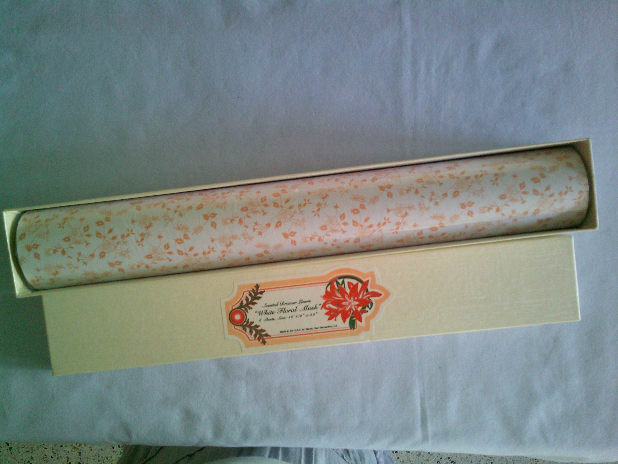 Talusa Scented Paper Drawer Liner "white Floral Musk" 6 Sheets 16.5"x22 ...