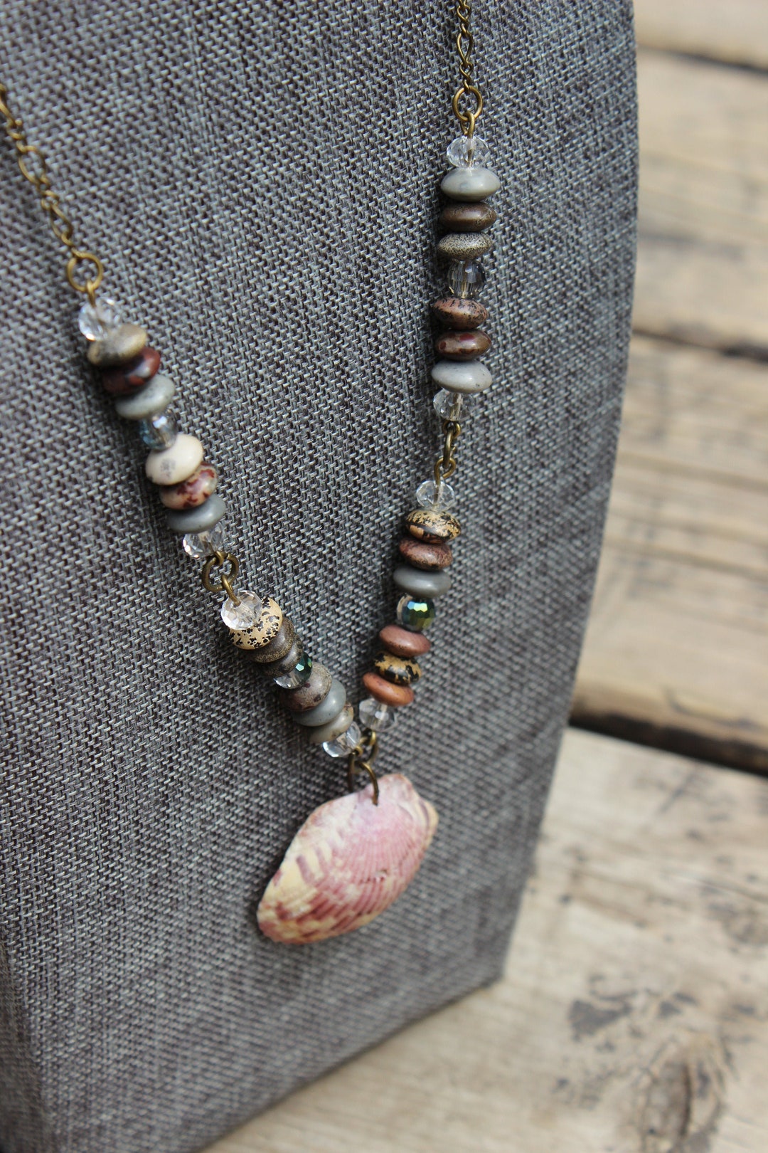 Calico and Flower Jasper Necklace - Etsy UK