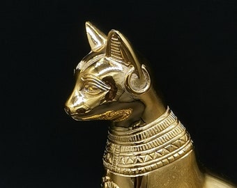 Gold Egyptian Cat Statue - Etsy