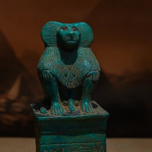 Statue of Thoth Baboon Seated Monkey moon God Thoth and Wisdom ...