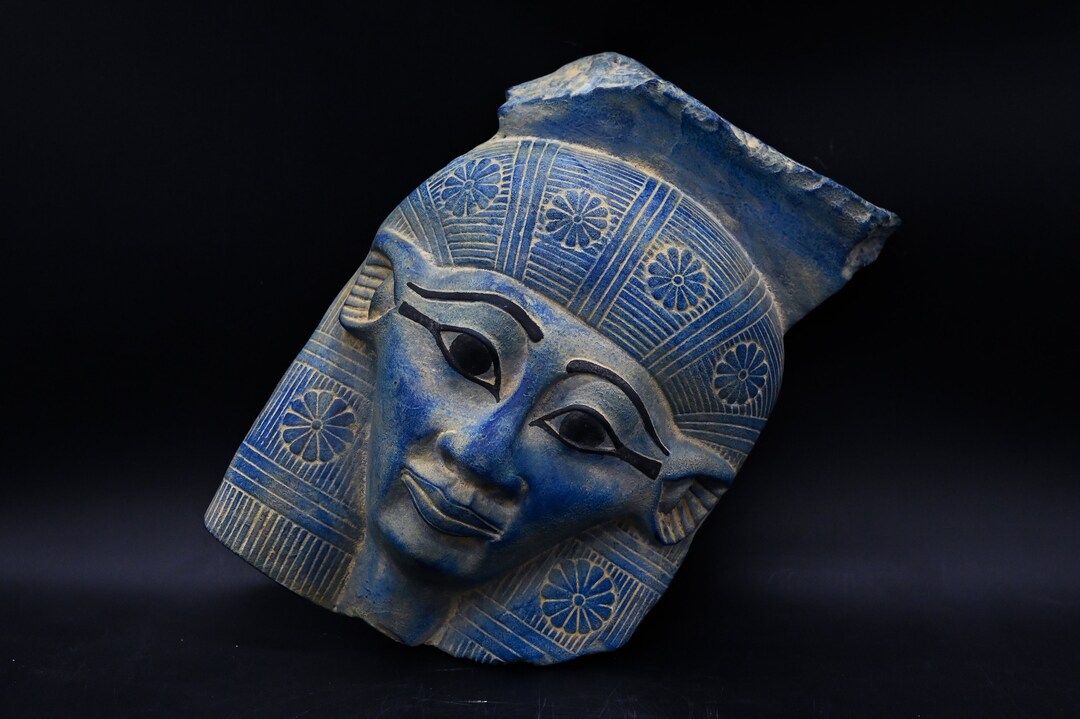 Hathor Face Mask: Egyptian Goddess Sculpture Wall Hanging - Etsy