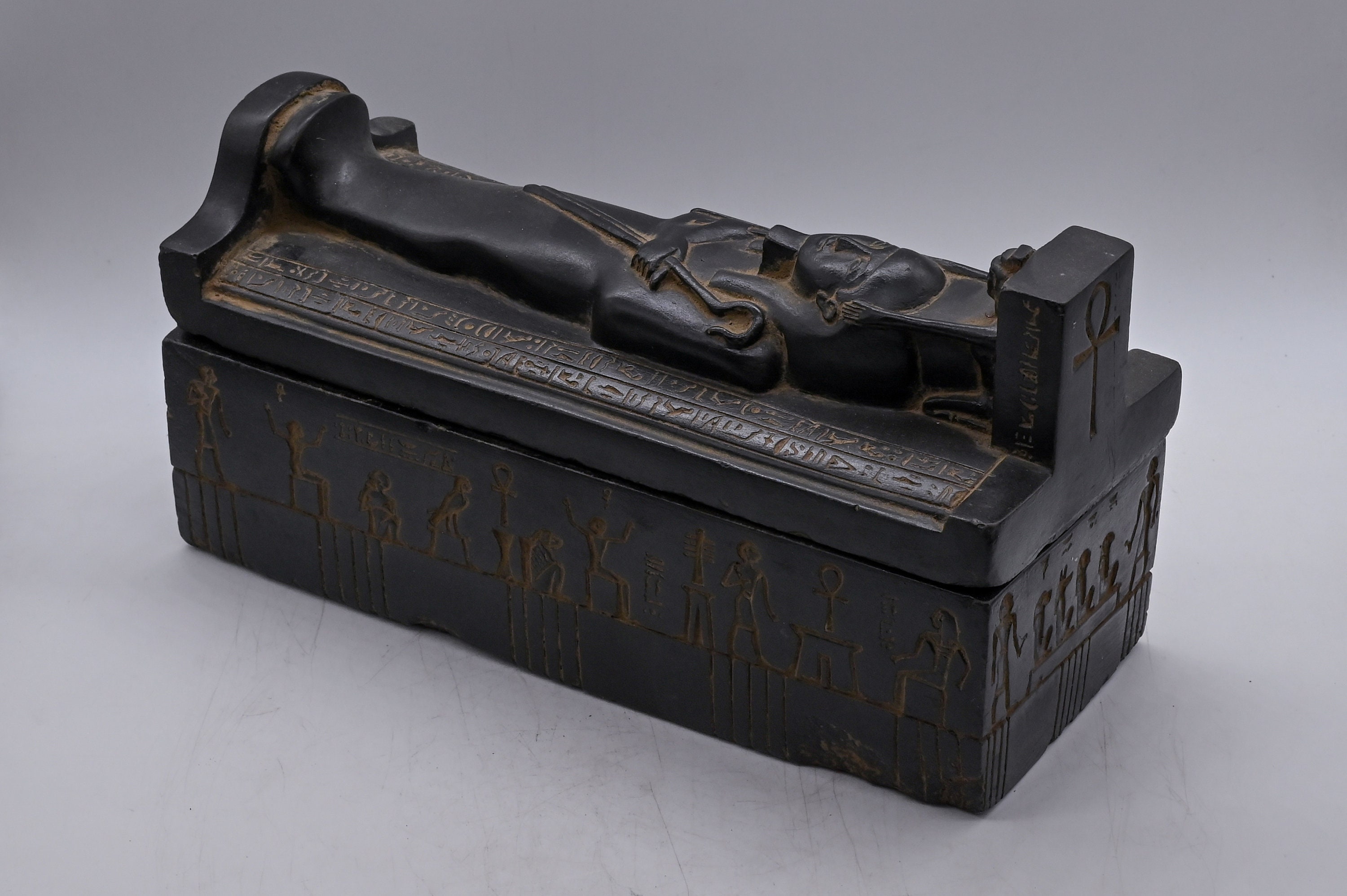 Unique Box Mummy Inside a Coffin Pharaonic Inscriptions Painted ...