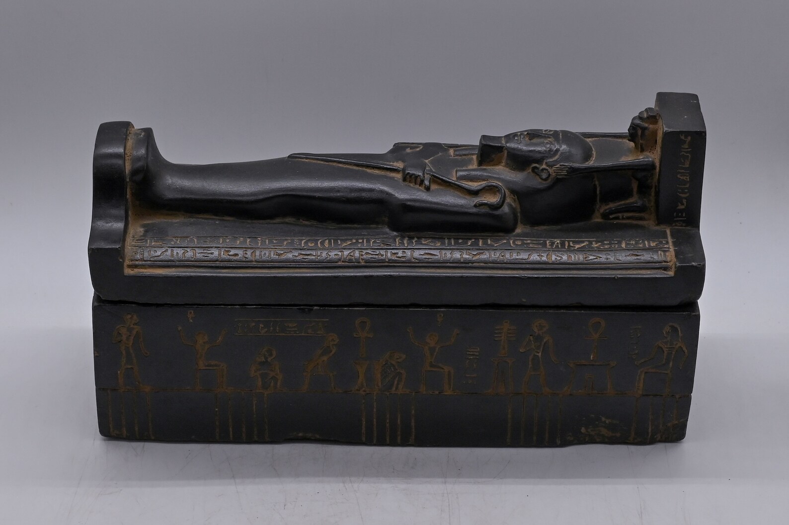 Unique Box Mummy Inside a Coffin Pharaonic Inscriptions Painted ...