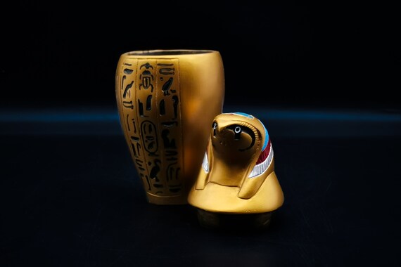 Unique Ancient Egyptian STORAGE Hieroglyphics Stone God Horus | Etsy