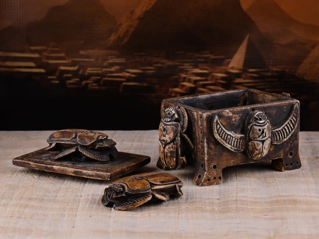 Rare Ancient Egyptian Box Made of Natural Stone Hand Carved Decorated ...