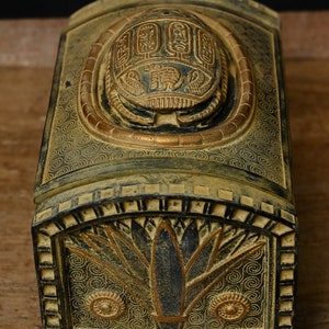 Egyptian Box Made of Natural Stone, Carved on Top With a Large Egyptian ...