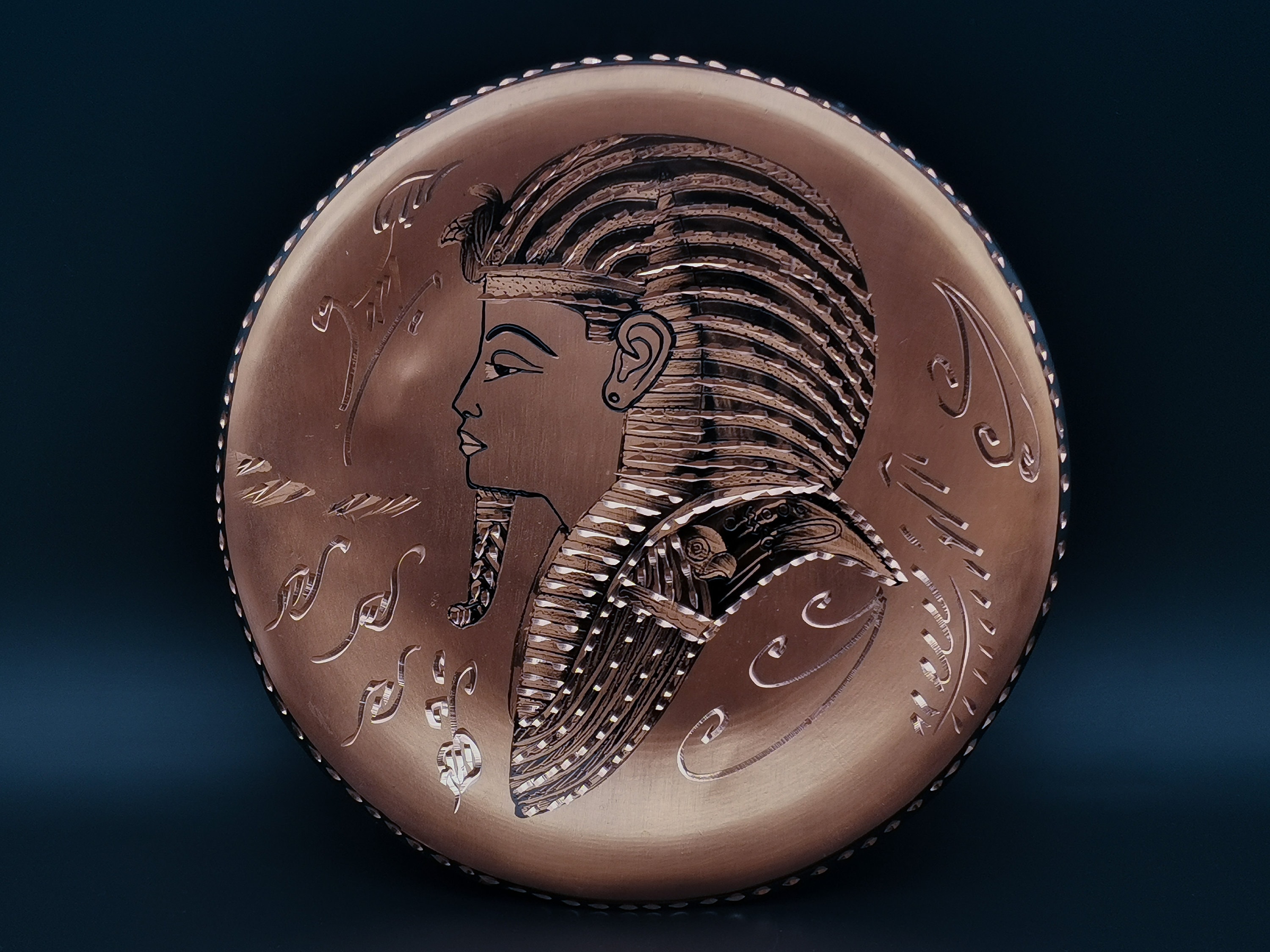 Wall Hanging red Copper Plate Egyptian art solid Brass | Etsy