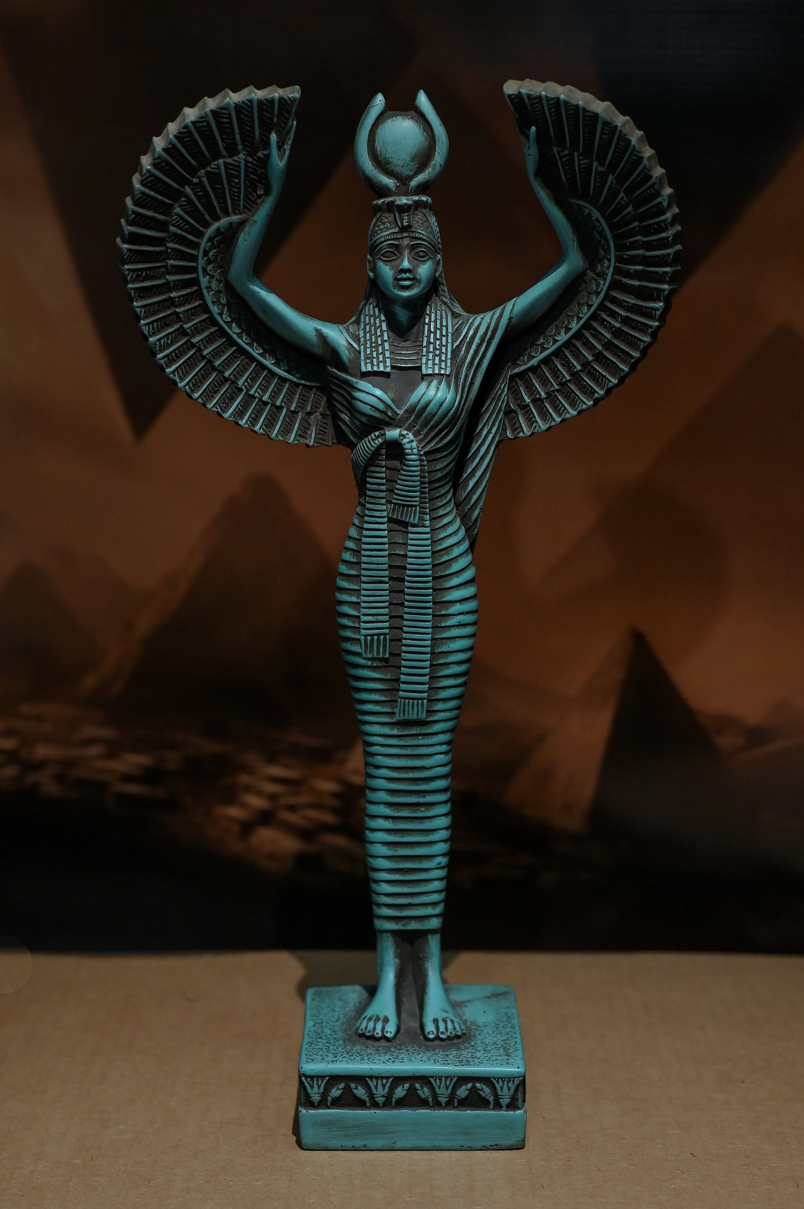 Vintage Unique Isis Wings Green Large Stone Goddess of - Etsy