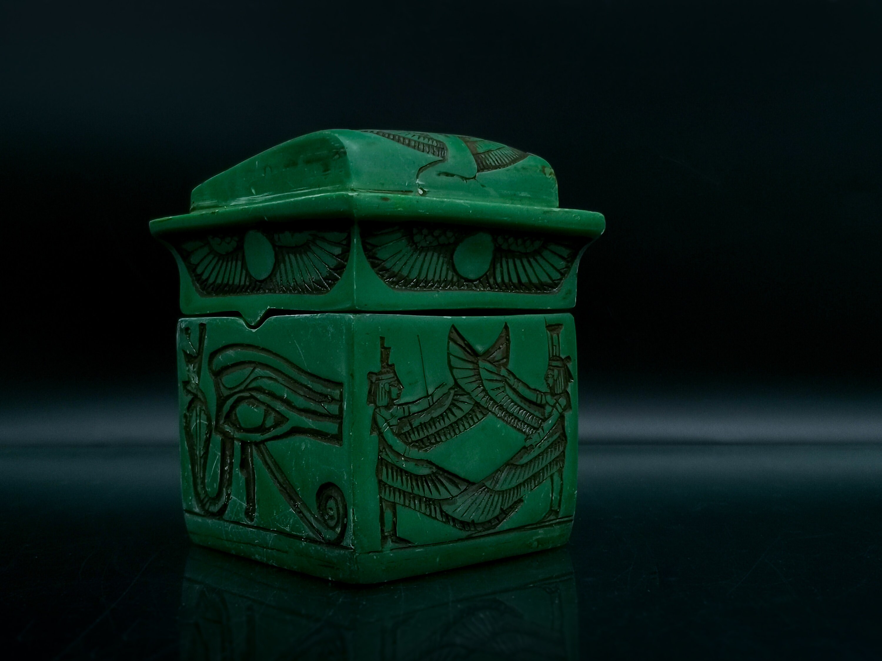 Canopic box jars 4 art Pharaonic Carved inscriptions stone | Etsy