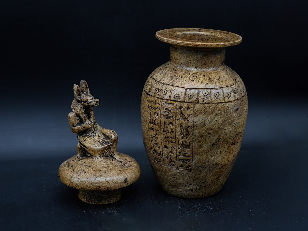 Ancient Egyptian Jar-with a Unique Anubis Lid-that Can Be Used to Store ...