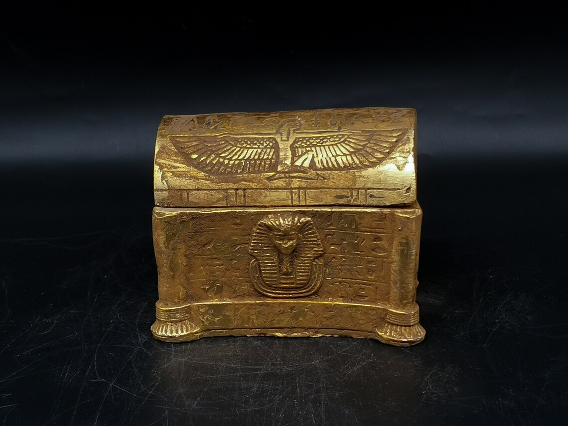 Unique Egyptian art Box decorated pharaonic inscription Heavy | Etsy