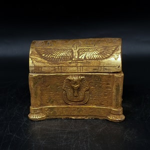 Unique Egyptian art Box decorated pharaonic inscription Heavy | Etsy