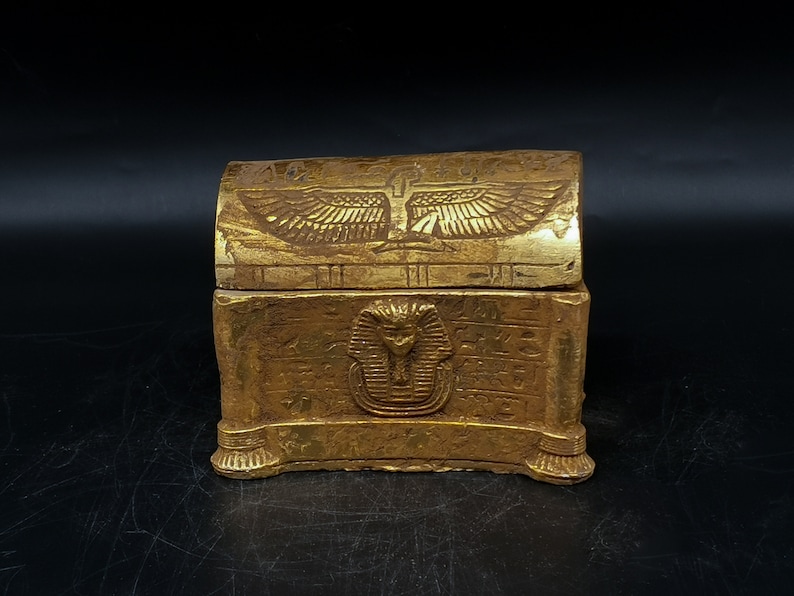 Unique Egyptian art Box decorated pharaonic inscription Heavy | Etsy