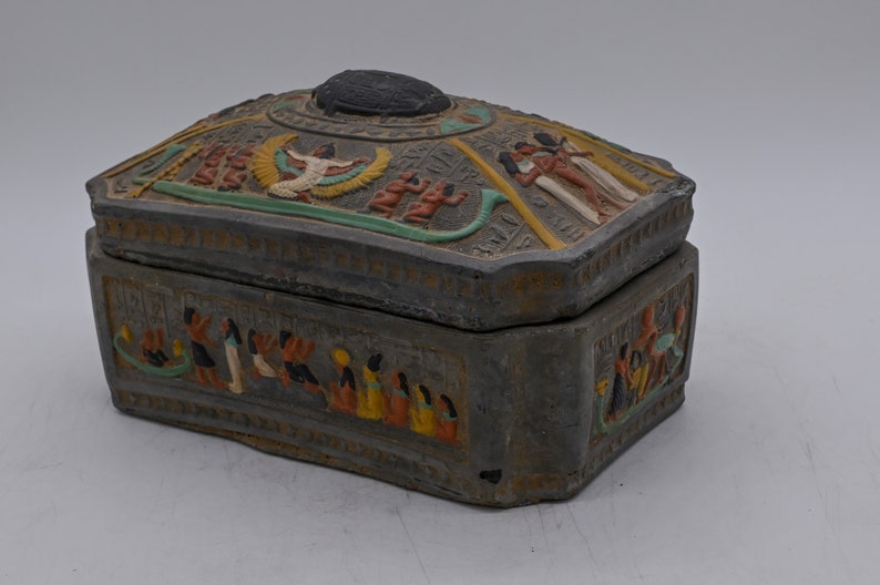 Unique Egyptian Art Box Decorated Pharaonic Inscriptions Maat - Etsy