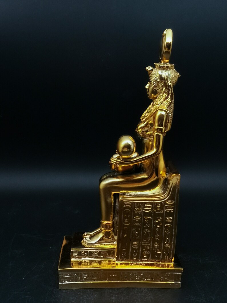 Estatua única de la diosa isis amamantando baby Horus gran oro | Etsy