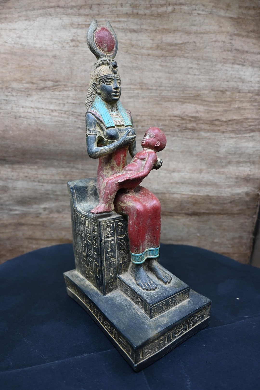 Statue of Goddess Isis Breastfeeding Baby Horus Large Heavy Made in ...