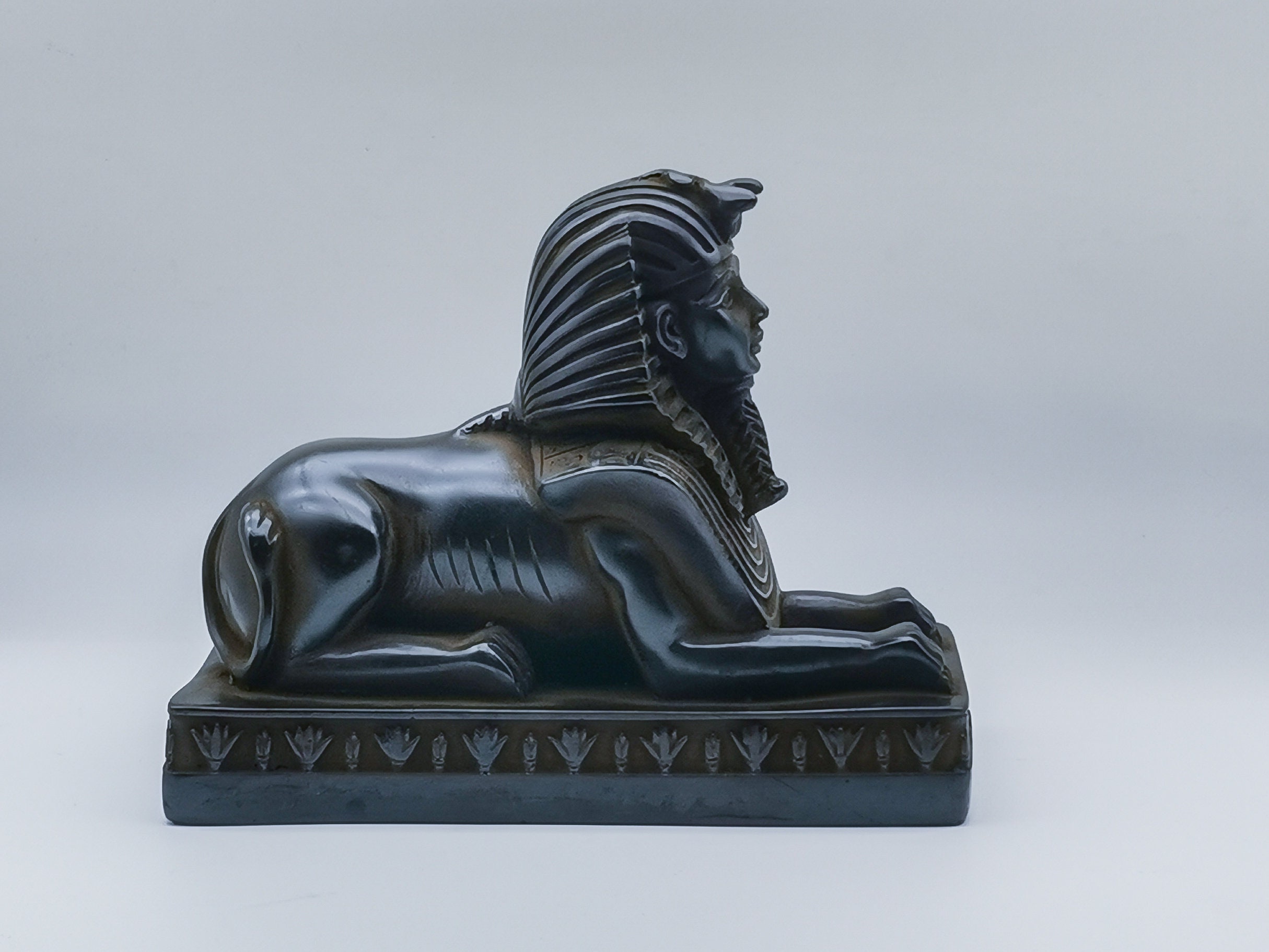 Unique Egyptian Sphinx Statue 3 Size Heavy Black Solid Stone Made in ...