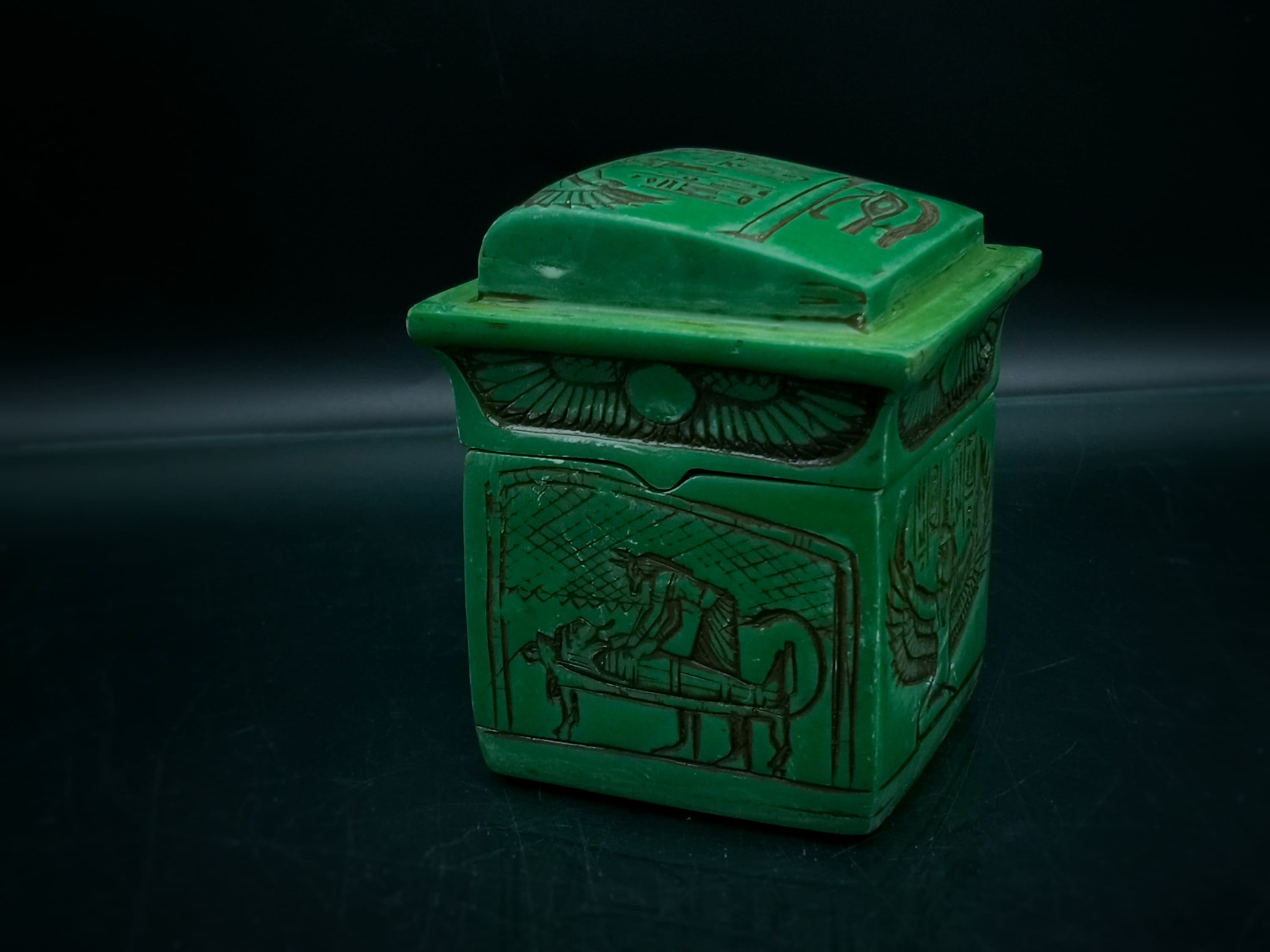 Canopic box jars 4 art Pharaonic Carved inscriptions stone | Etsy