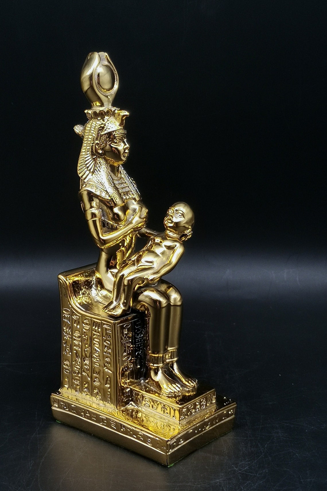 Unique Statue of Goddess Isis Breastfeeding Baby Horus Gold - Etsy