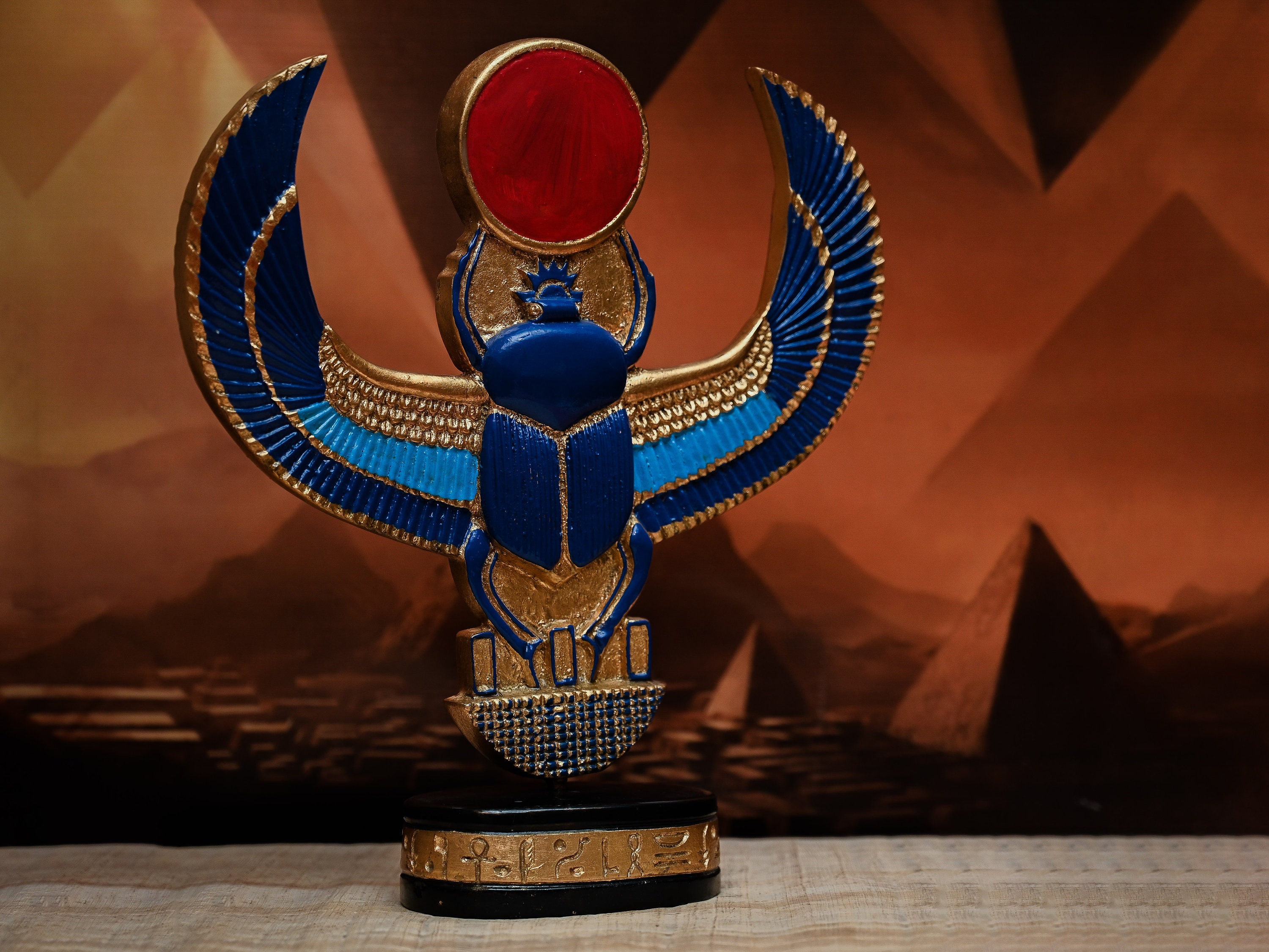 EGYPTIAN Statue of Winged SCARAB BEETLE Khepri Heavy Gold Leaf - Etsy ...
