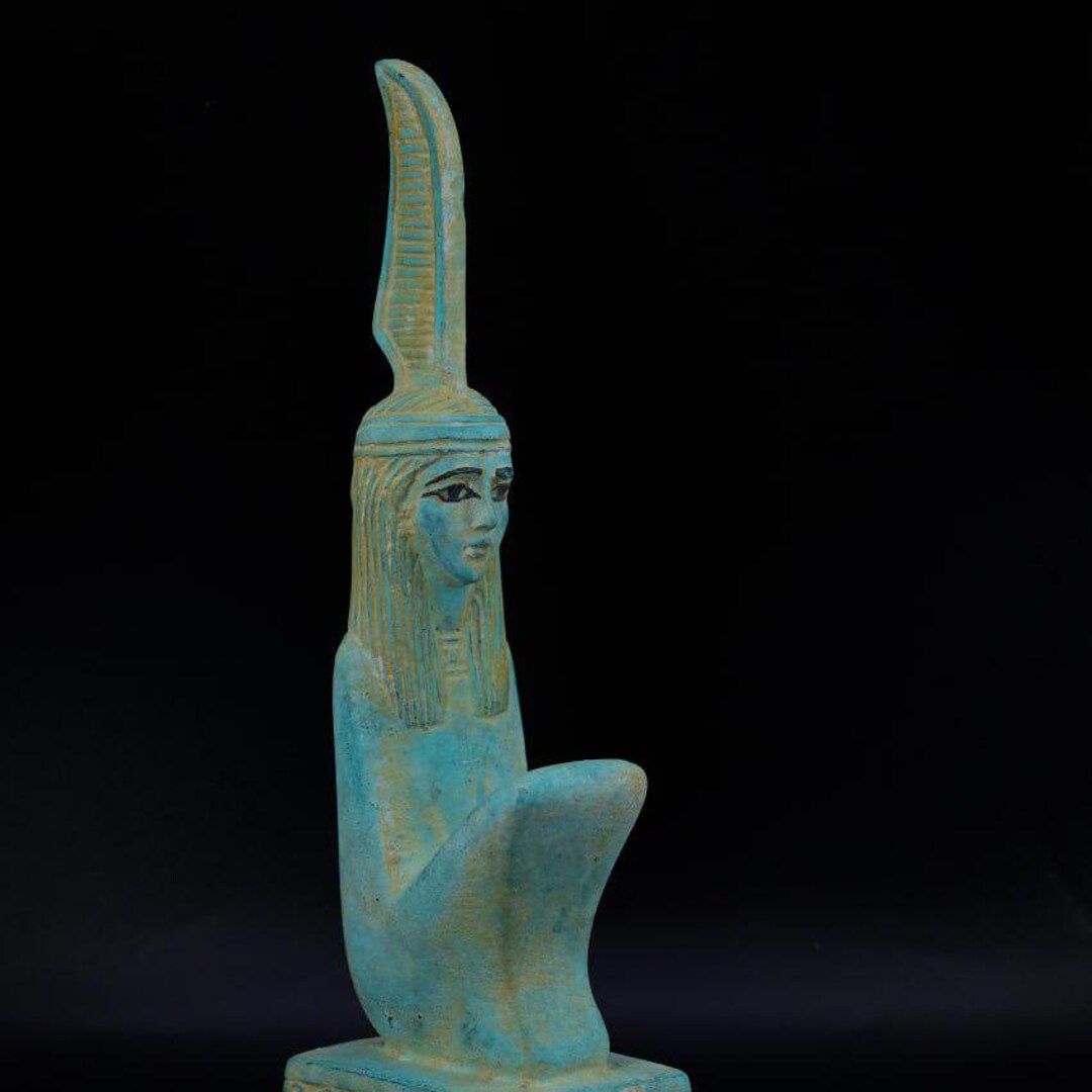Statue Maat Goddess of Balance and Truth Green Figurine Handmade ...