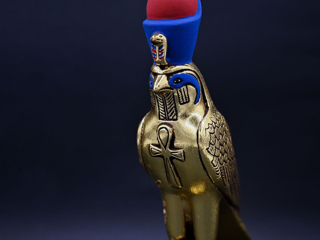 Unique Statue Falcon Bird Headed God Horus With Ankh Key of - Etsy