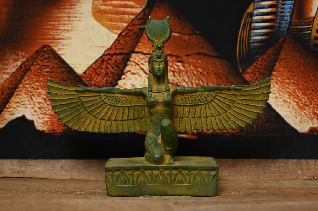 Egyptian Statue of Goddess Isis Open Wings Made From Stone Made in ...