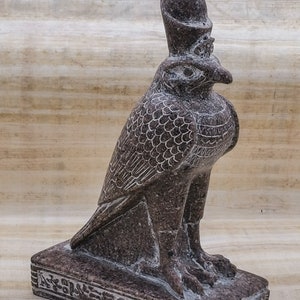 Unique Statue of Egyptian Art Falcon Bird God Horus Heavy Granite Stone ...